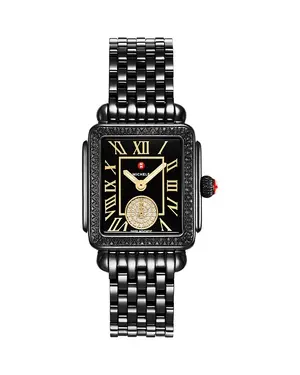 Michele Deco Madison Mid Watch - Black/black
