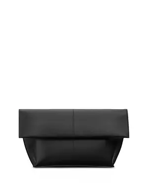 FREJA Seamed Faux Leather Clutch Black