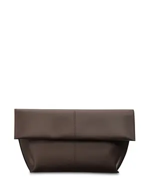 FREJA Seamed Faux Leather Clutch Espresso