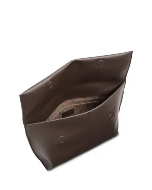 FREJA NEW YORK Seamed Faux Leather Clutch - Espresso