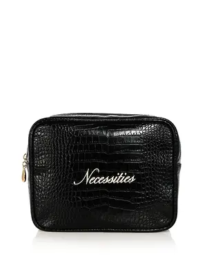 ABBODE Necessities Croc Embossed Faux Leather Pouch