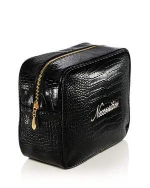 ABBODE Necessities Croc Embossed Faux Leather Pouch