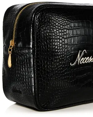 ABBODE Necessities Croc Embossed Faux Leather Pouch