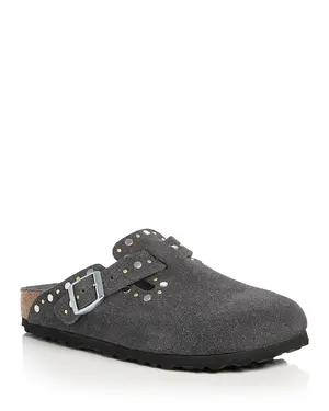 BIRKENSTOCK Suede Boston Rivets Clogs