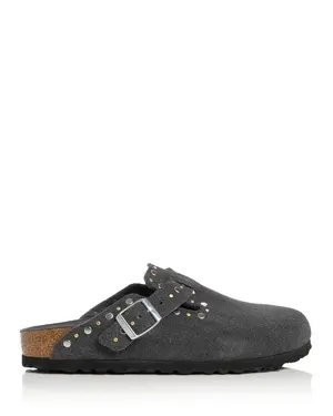 BIRKENSTOCK Suede Boston Rivets Clogs