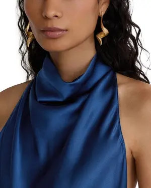 REISS Cowl Neck Silk Top