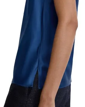 REISS Cowl Neck Silk Top