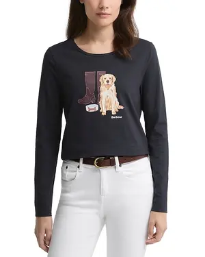 Barbour Hedley Long Sleeve Graphic Tee - Dark Navy