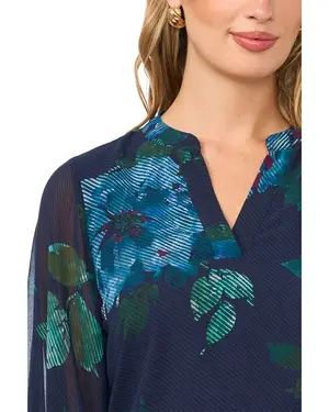 Vince Camuto Split Neck Long Sleeve Top