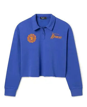Junk Food Clothing Denver Broncos Polo Crop Fleece - Liberty