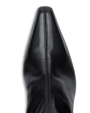 NODALETO Stretch Faux Leather Ankle Boots