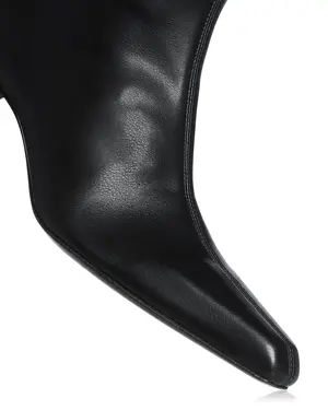 NODALETO Stretch Faux Leather Ankle Boots