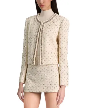 Alice + Olivia Thomasina Cropped Embellished Jacket