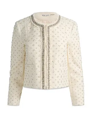 Alice + Olivia Thomasina Cropped Embellished Jacket