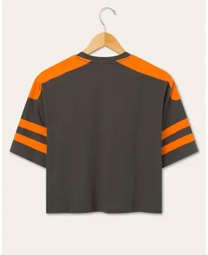 Junk Food Clothing Cincinnati Bengals Striped Bling Crop Tee