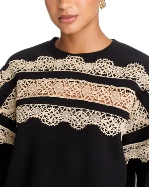 Sea Jemima Cotton Lace Trim Sweatshirt