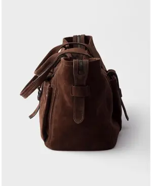 Prada Route Large Suede Tote Bag