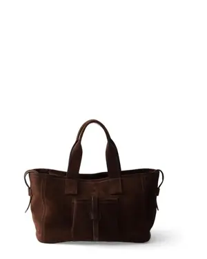 Prada Route Large Suede Tote Bag