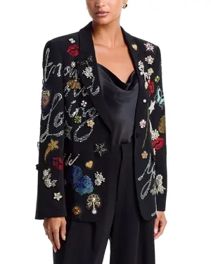 Cinq À Sept Kael Sequined Embroidered Blazer