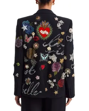 Cinq À Sept Kael Sequined Embroidered Blazer