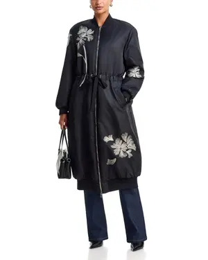 Cinq À Sept Celestina Embroidered Long Coat