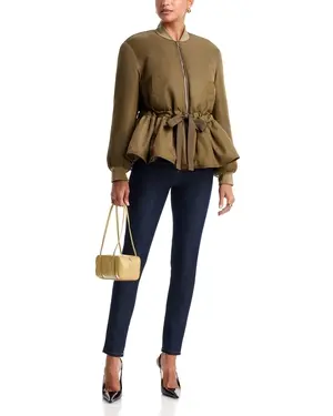Cinq À Sept Valerina Peplum Hem Drawstring Coat