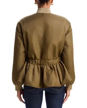 Cinq À Sept Valerina Peplum Hem Drawstring Coat