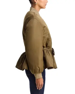 Cinq À Sept Valerina Peplum Hem Drawstring Coat