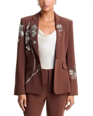 Cinq À Sept Gilded Peony Beaded Cheyenne Blazer