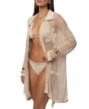 JLUXLABEL Solara Embroidered Button Up Top