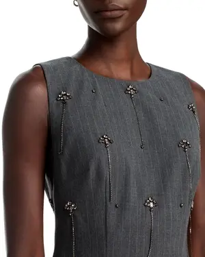 Kobi Halperin Embellished Pinstripe Mini Dress