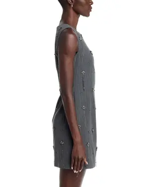 Kobi Halperin Embellished Pinstripe Mini Dress