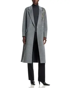 Kobi Halperin Sydni Wool Blend Embellished Fringe Coat