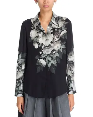 Kobi Halperin Kit Printed Silk Blend Blouse - Black Multi