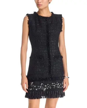 Kobi Halperin Rives Beaded Fringe Trim Dress