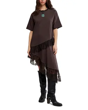 Free People Frosted Lace Layered Tee