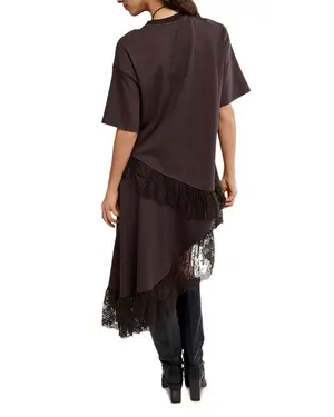 Free People Frosted Lace Layered Tee