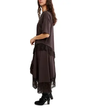 Free People Frosted Lace Layered Tee