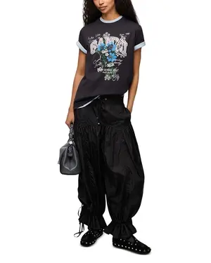 GANNI Basic Cotton Relaxed Graphic Print Tee
