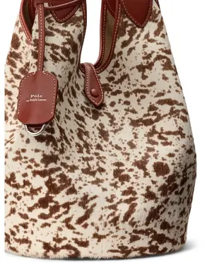 Polo Ralph Lauren Calf Hair Tote Bag - Spotted Brown