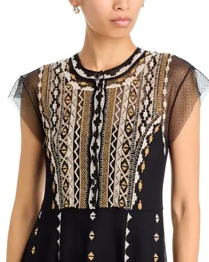 Johnny Was Luisella Mesh Midi Dress