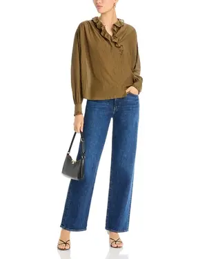 Johnny Was Yalenna Ruffled Trim Blouse - Beech