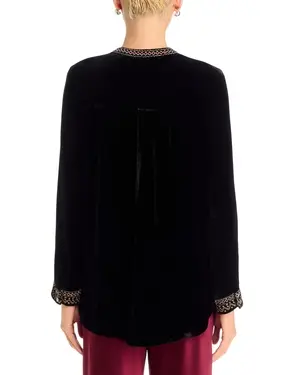 Johnny Was Velvet Henley Neck Tunic