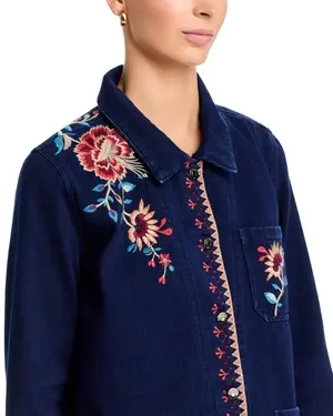 Johnny Was Nadia Collared Cotton Worker Jacket