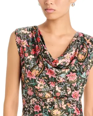 Johnny Was Lorenth Cowl Neck Midi Dress
