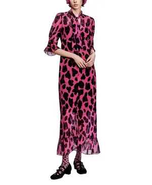 Anna Sui Jewel Jaguar Chiffon Maxi Dress