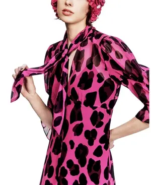 Anna Sui Jewel Jaguar Chiffon Maxi Dress