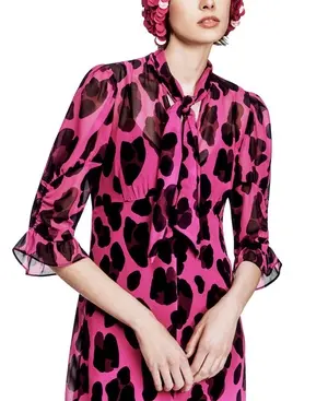 Anna Sui Jewel Jaguar Chiffon Maxi Dress