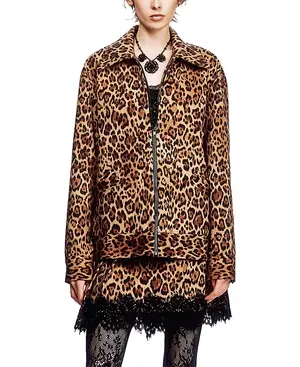 Anna Sui Leopard Denim Jacket - Honey Multi