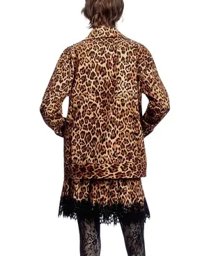Anna Sui Leopard Denim Jacket